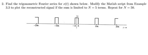 Solved 2 Find The Trigonometric Fourier Series For T