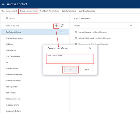Group Management Profitbase Docs
