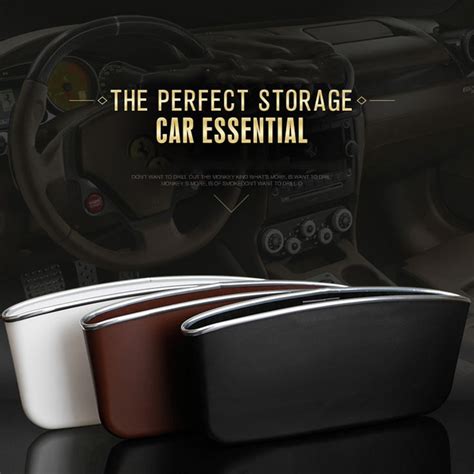 Pcs Car Seat Crevice Storage Box Leather Auto Car Seat Gap Pocket