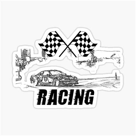 Racing For The Checkered Flag Sticker For Sale By Rayjrvaughn Redbubble