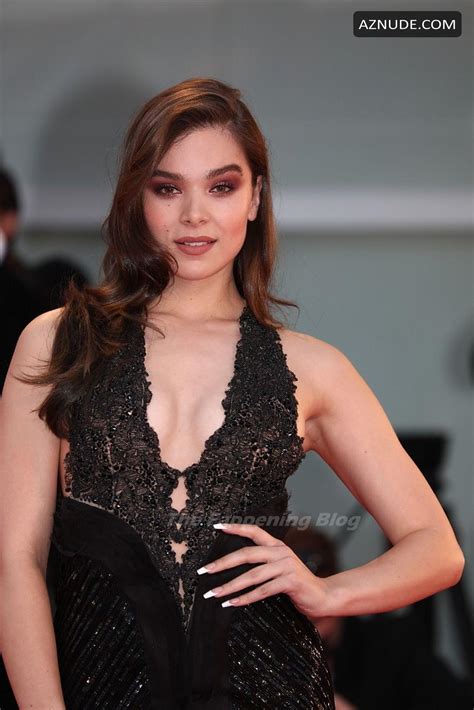 Hailee Steinfeld Sexy Flashes Her Toned Pins In A Black Dress In Venice