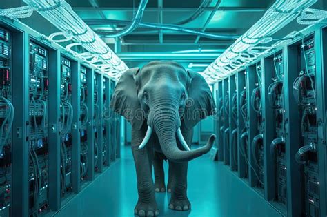 Elephant In The Server Room Concept Of The Big Data And Digital Fragility Generated Ai Stock