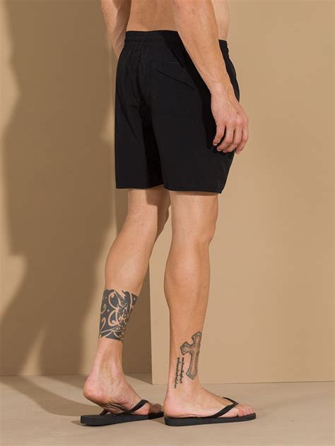 Bermuda Masculina Nylon Tactel Cós Elástico Preto