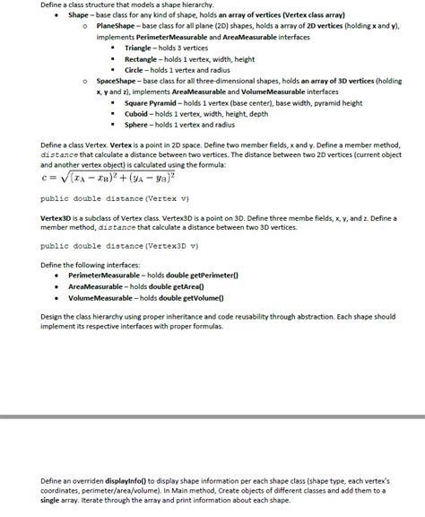 Define A Class Structure That Models A Shape