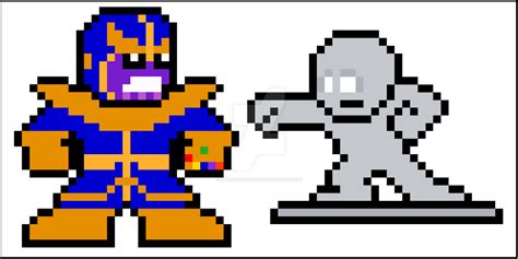 8 Bit Thanos Vs Silver Surfer Inifinity Gauntlet By 8bitherodotorg On