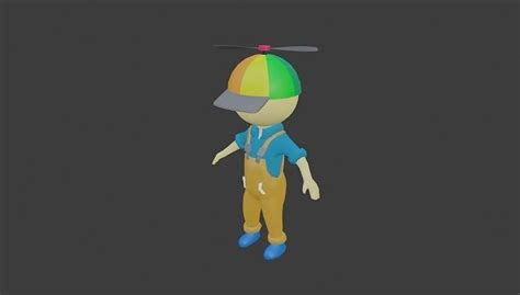 3d Model Stickman With Cloth And Rainbow Hat Vr Ar Low Poly Cgtrader