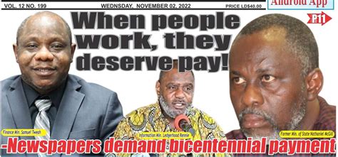 When People Work They Deserve Pay Liberia News The New Dawn Liberia