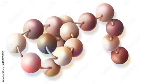 Peptide Protein Formed By A Chain Of Animated Acids Stock