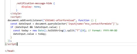 Populate Dates Automatically From Realtime Marketing Form