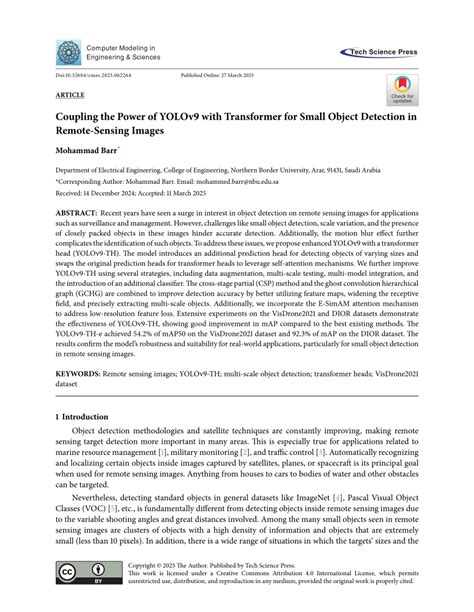 Pdf Coupling The Power Of Yolov9 With Transformer For Small Object Detection In Remote Sensing