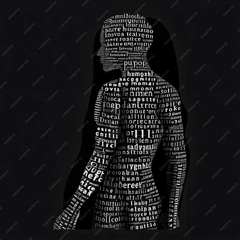 Premium Photo Algorithmic Silhouette Human Form In Words And Codes
