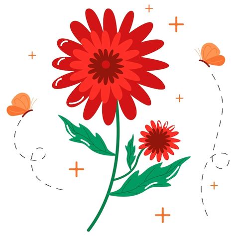 Premium Vector Flower Sticker Chrysanthemum