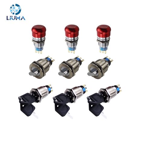 16 19 22mm Switch Push Button Switch Dpdt Metal Selector Knob Dimmer
