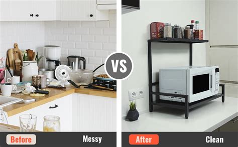 Livzing 2 Tier Heavy Metal Microwave Stand Microwave Oven Stand For