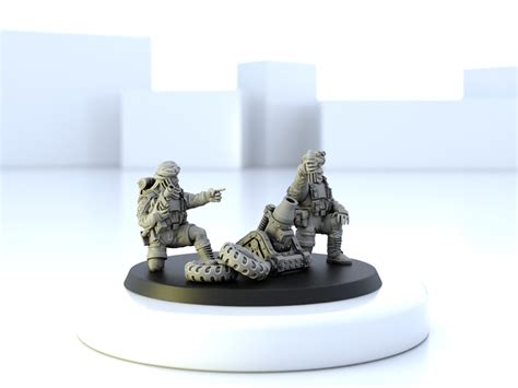 Stl File Scifi Desert Troopers Heavy Weapon Squad 40000 And Opr Compatible 🏜️・3d Printing Idea