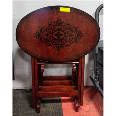 Set Of 4 Decorative Nesting Tables W Stand