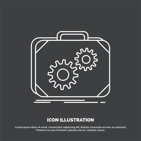 Briefcase Case Production Progress Work Icon Line Vector Symbol