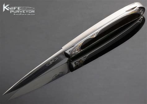 Steve Hoel Custom Knife Edwards Black Jade Interframe Engraved By Tim