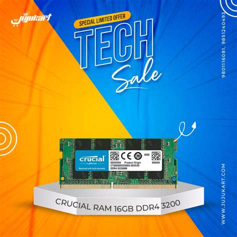 Crucial RAM 16GB DDR4 3200 SODIMM Laptop Memory | Daraz.com.np