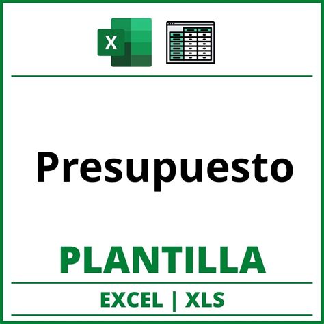 Formato De Presupuesto Excel Xls