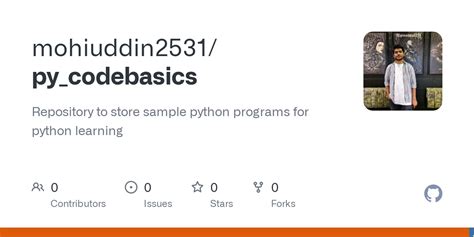 Github Mohiuddin Py Codebasics Repository To Store Sample Python