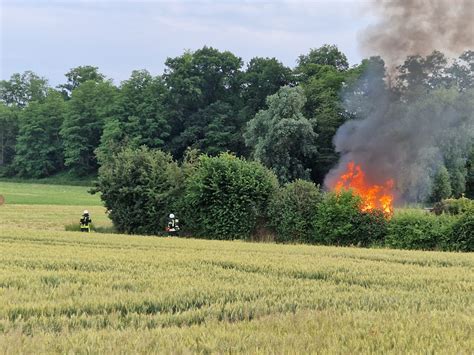 F Brennt Gartenhütte Feuerwehr Nidderau