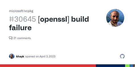 Openssl Build Failure Issue 30645 Microsoft Vcpkg GitHub