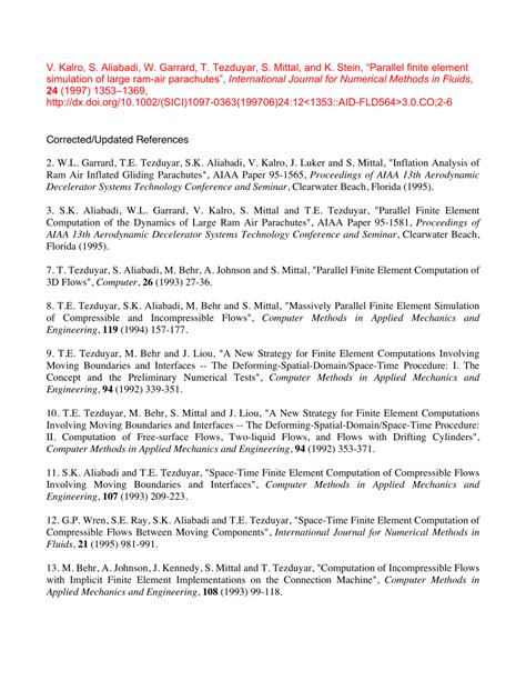 Pdf Parallel Finite Element Simulation Of Large Ram Air Parachutes