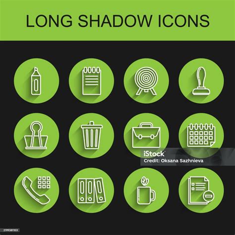 회선 전화 수화기 서류 문서가 있는 사무실 폴더 마커 펜 찻잎 한 잔 문서 빼기 휴지통 달력 및 서류 가방 아이콘을 설정합니다 벡터 가방에 대한 스톡 벡터 아트 및 기타