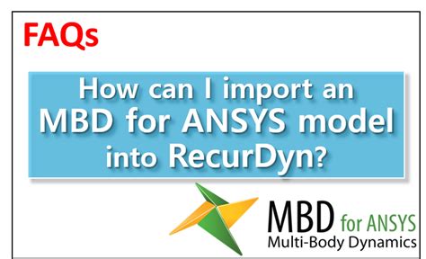 Functionbay Technical Support Site How Can I Import An Mbd For Ansys Model Into Recurdyn