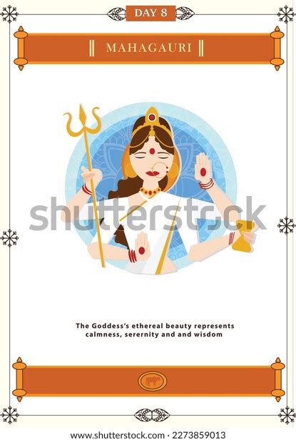 Navratri Mahagauri Maa Vector Art Stock Vector Royalty Free