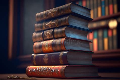 An Ancient Stack Of Law Academic Books For Education Representing The