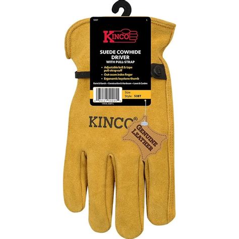 Kinco 50bt L Suede Cowhide Leather Driver Gloves Gold