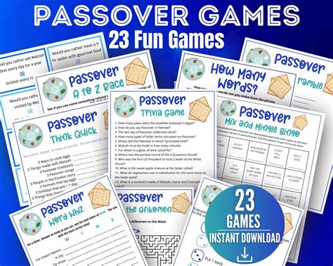 Passover Game Bundle Jewish Games Passover Holiday Passover Games
