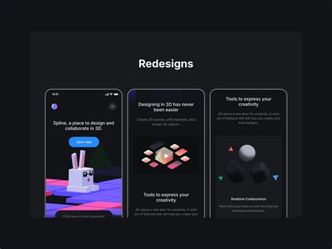 Spline Website UI Design Exploration Behance