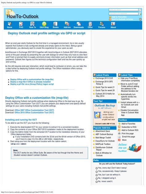 Deploy Outlook Mail Profile Settings Via Gpo Or Script Howto Outlook