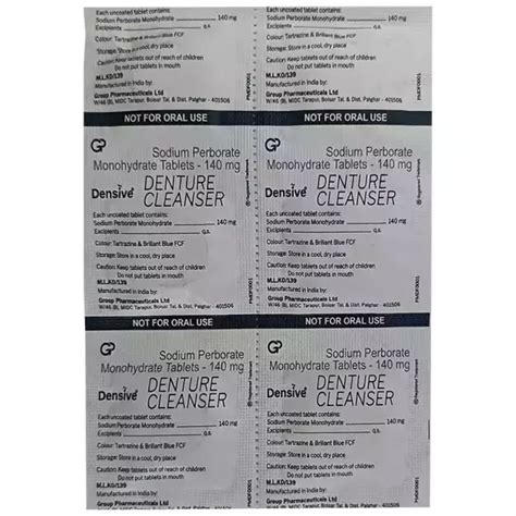 Densive Denture Cleanser Tablet Uses Price Dosage Side Effects