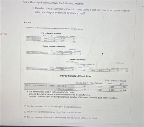 Solved Using The Output Below Answer The Following Chegg Com