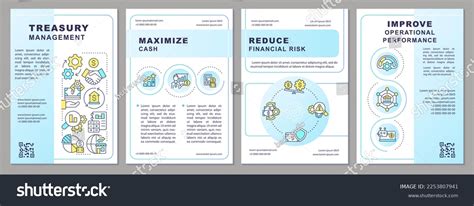 Treasury Management Light Blue Brochure Template Stock Vector Royalty