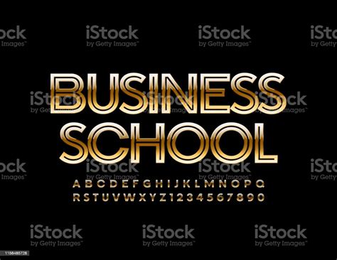 황금 알파벳 문자와 숫자와 벡터 엘리트 배너 비즈니스 스쿨 개발에 대한 스톡 벡터 아트 및 기타 이미지 개발 경영자 교육 Istock