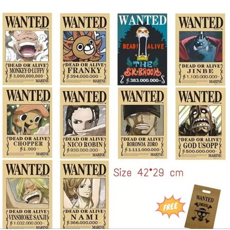 ใบค่าหัววันพีช กลุ่มหมวกฟาง 10ใบ มาใหม่ จักรพรรดิ4 ใบ ล่าสุด แถมถุงกระดาษ สินค้าพร้อมส่ง