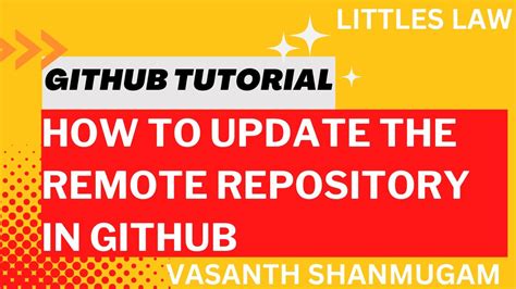 How To Update Remote Repository In Github Step By Step Githubtutorial Littleslaw Youtube
