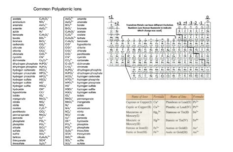 Polyatomic Ions And Transition Metals A Comprehensive Overview