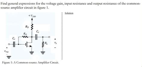 solved find general expressions for the voltage gain input