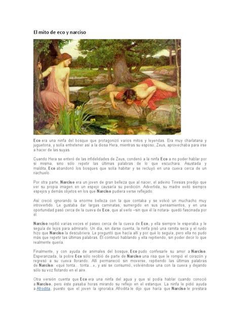 El Mito De Eco Y Narciso Pdf