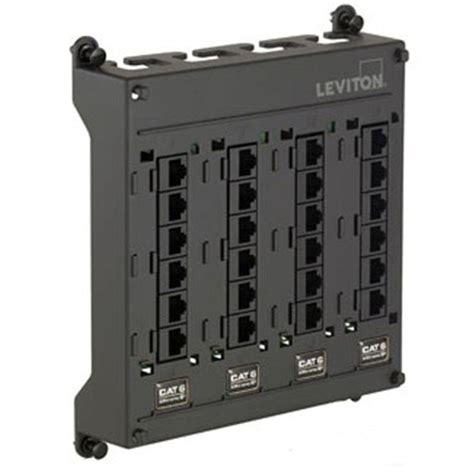 Leviton Structured Media Twist And Mount Patch Panel With 24 Cat 6 Ports Black 476tm 624 The