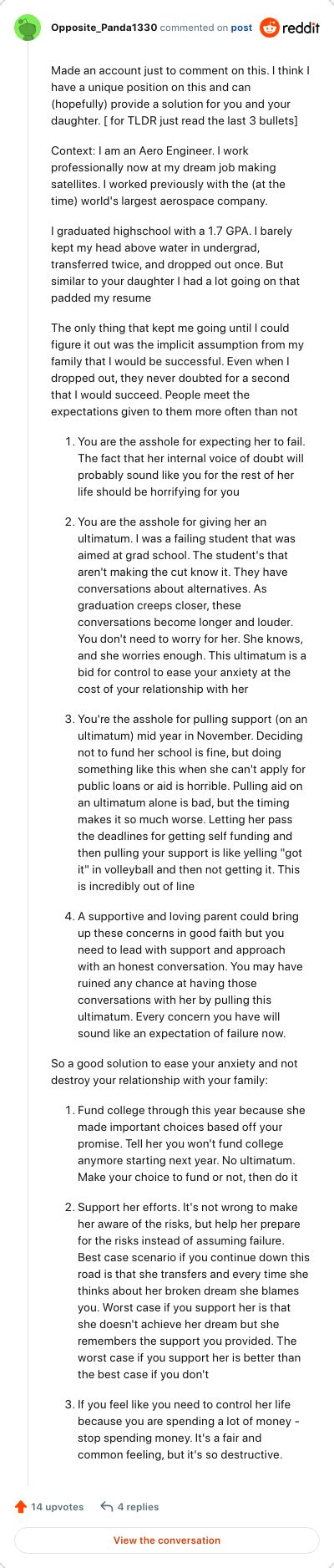 Stepdad Refuses To Pay For Stepdaughters Tuition Because She Wants To