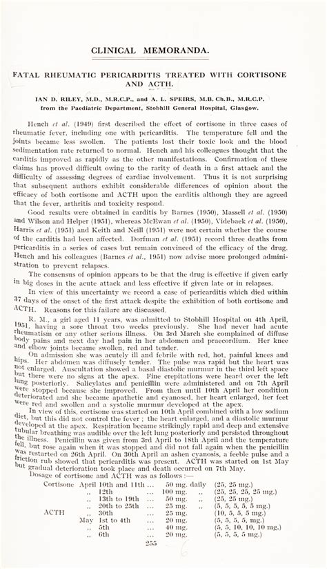 Fatal Rheumatic Pericarditis Treated With Cortisone And Acth Pmc