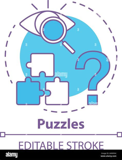 Puzzles Concept Icon Quest Game Idea Thin Line Illustration Looking