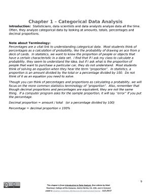 Chapter Categorical Data Analysis Doc Template PdfFiller